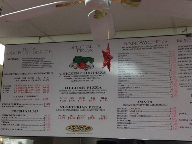 Menu at Lui's Pizza & Subs pizzeria, Anaheim
