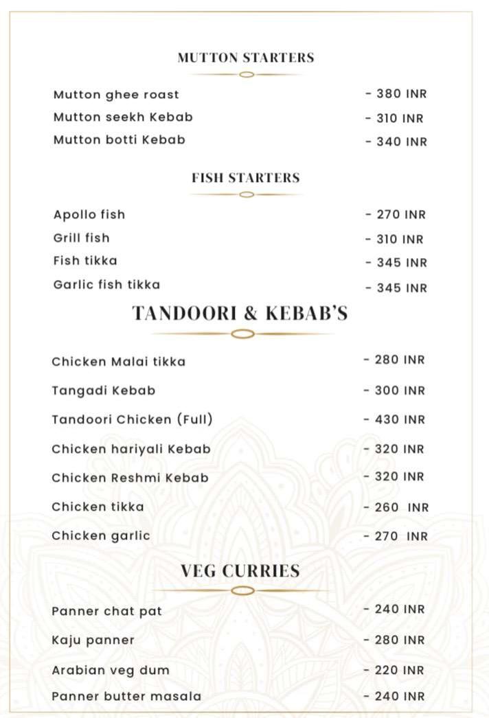 Menu at Mandi365, Sangareddy