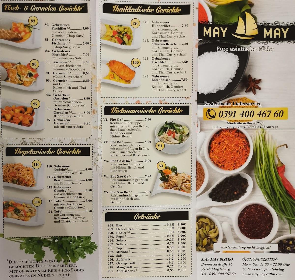 Speisekarte von May May restaurant, Magdeburg