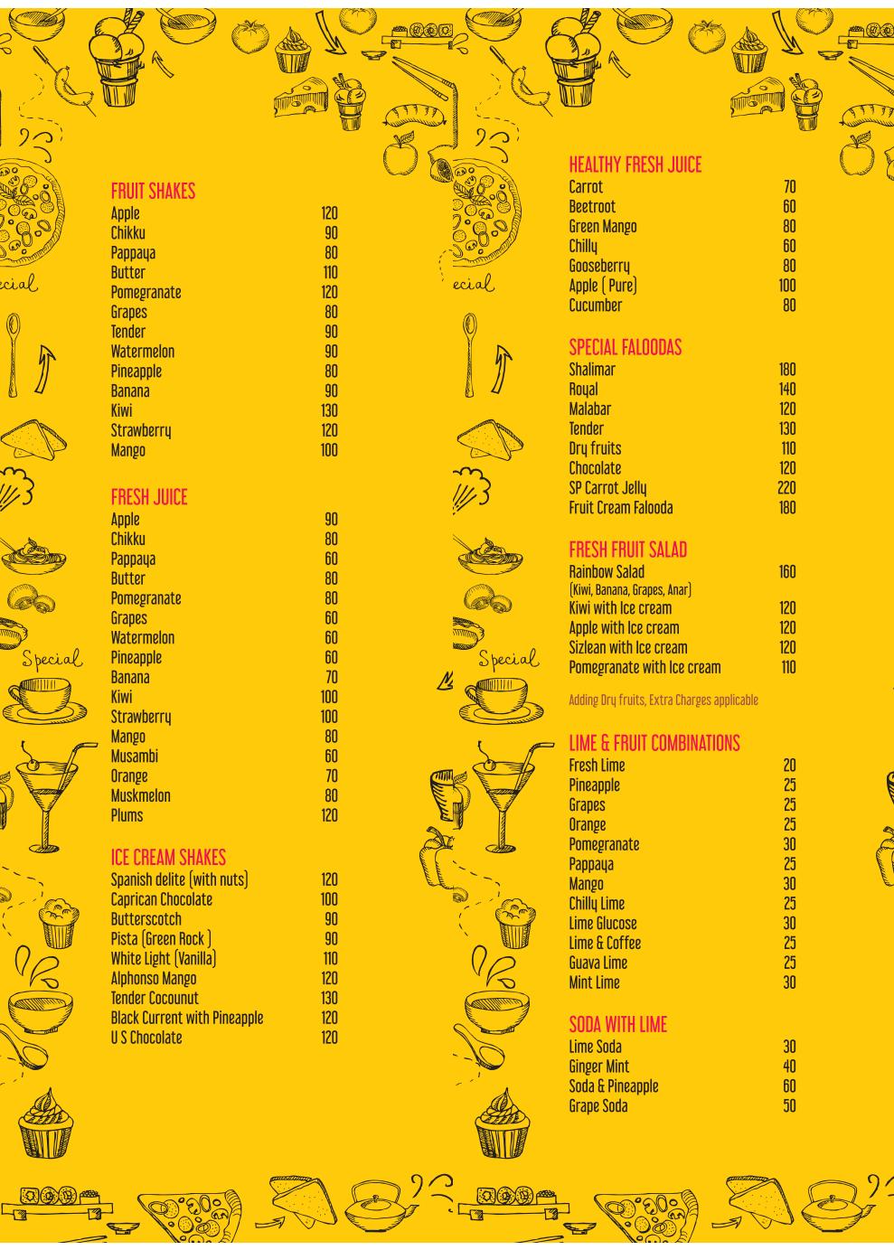 Menu at Rotana Beach Club, Thalassery