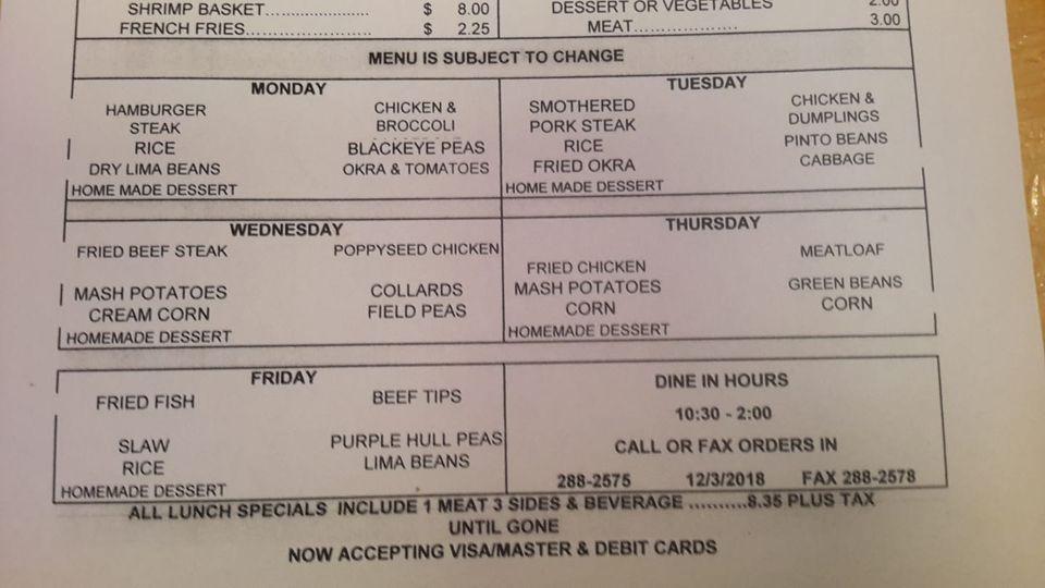 Menu at Stockyard Grill restaurant, Montgomery