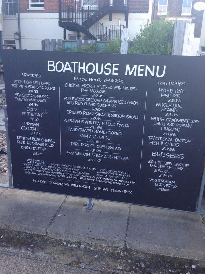Menu at The Boathouse Bar & Restaurant, Deal
