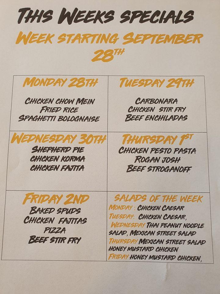 Menu at Tradies Cafe, Bairnsdale