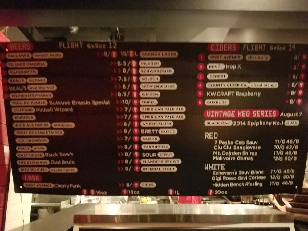 Menu at WVRST pub & bar, Toronto, 609 King St W