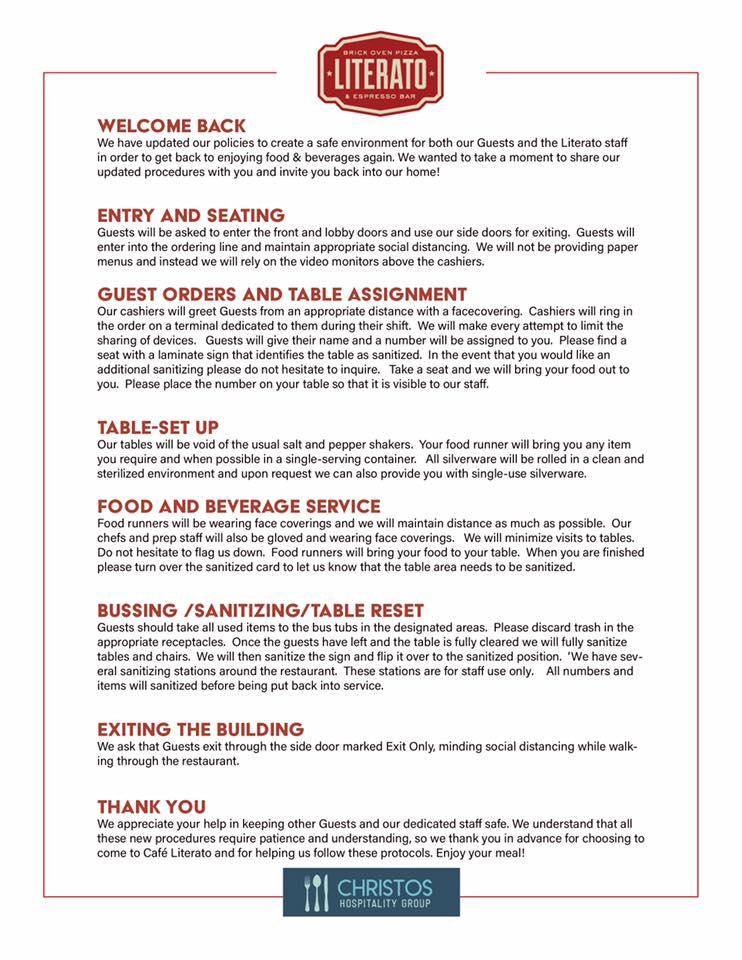 Menu at Cafe Literato, West Lafayette, Northwestern Ave