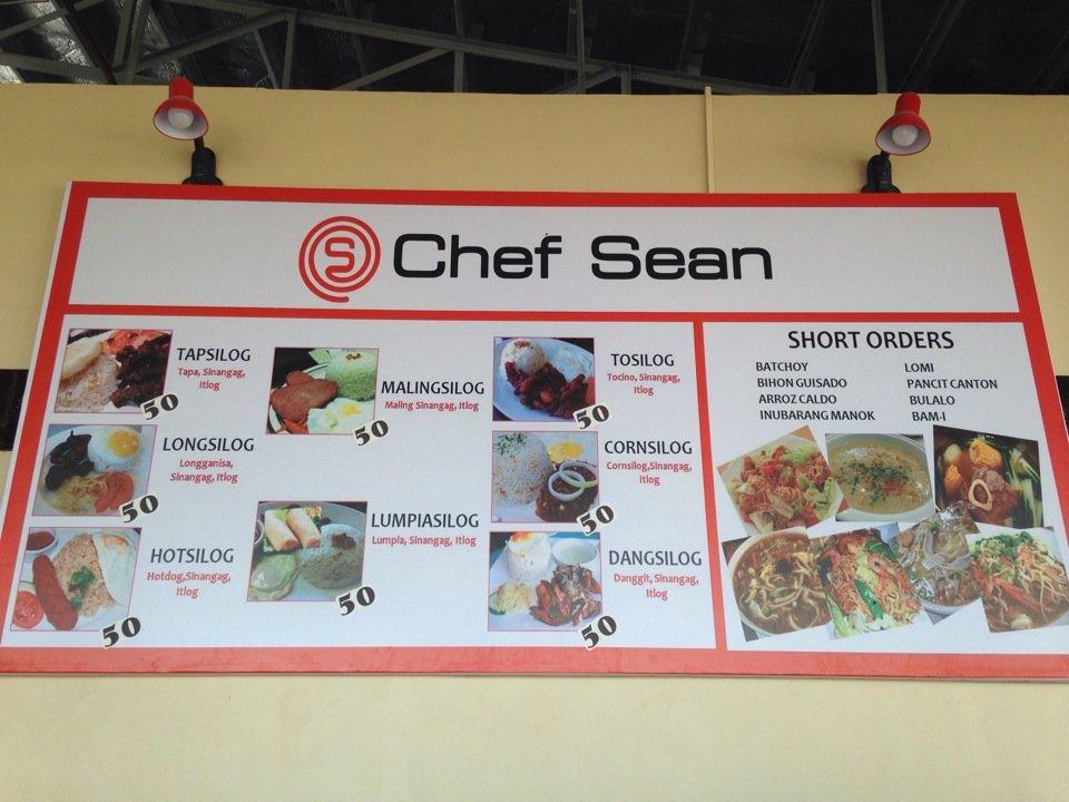 Menu at Chef Sean restaurant, Roxas City