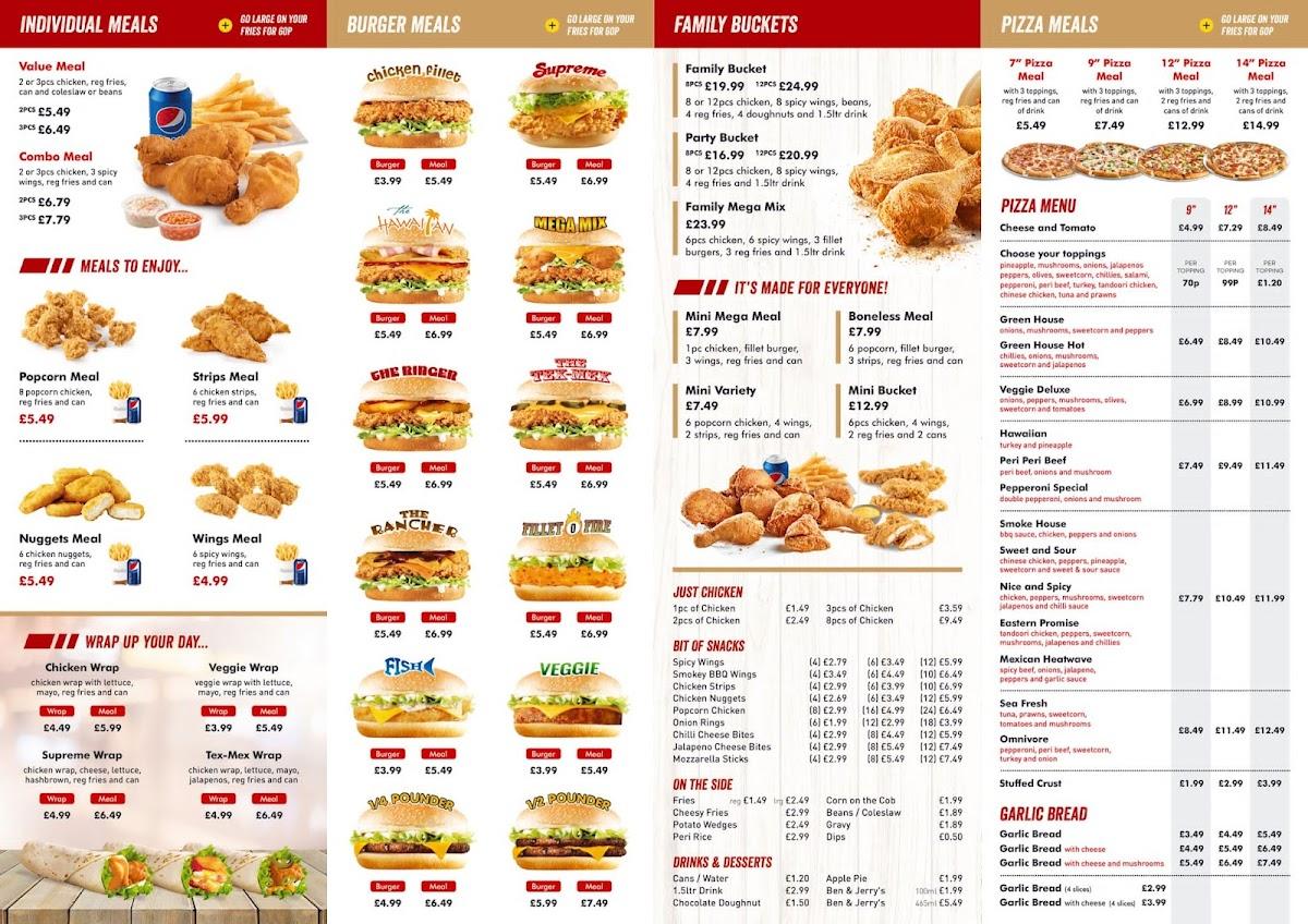Menu at Chesters Chicken Lewisham restaurant, London