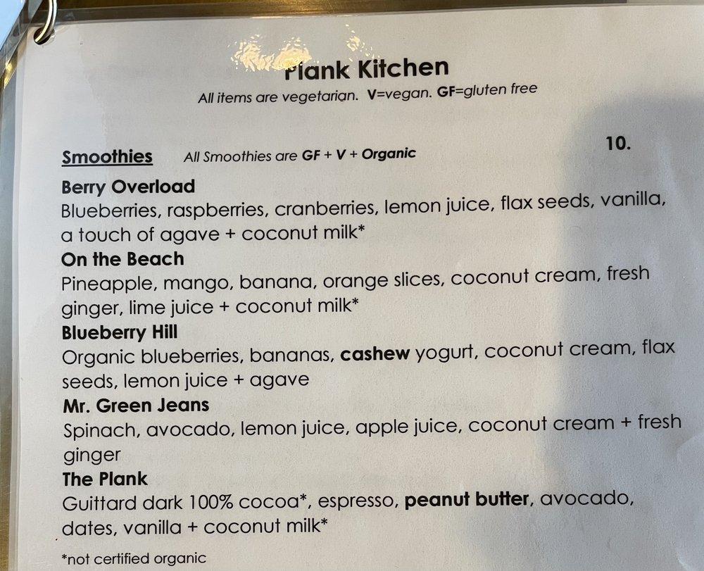 Menu at Plank Coffee Healdsburg cafe, Healdsburg, 175 Dry Creek Rd