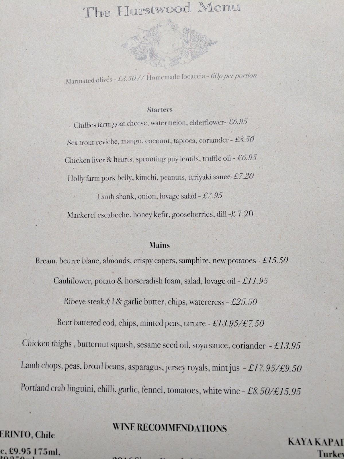 Menu at The Hurstwood pub & bar, High Hurstwood, Hurstwood Rd