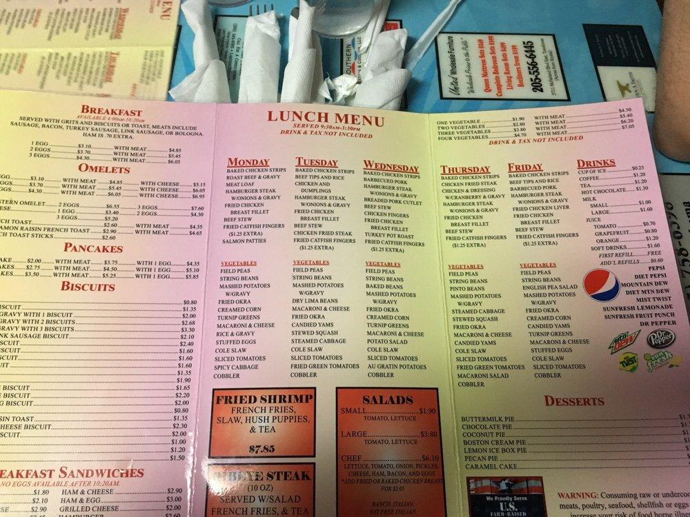 Menu at City Cafe, Northport