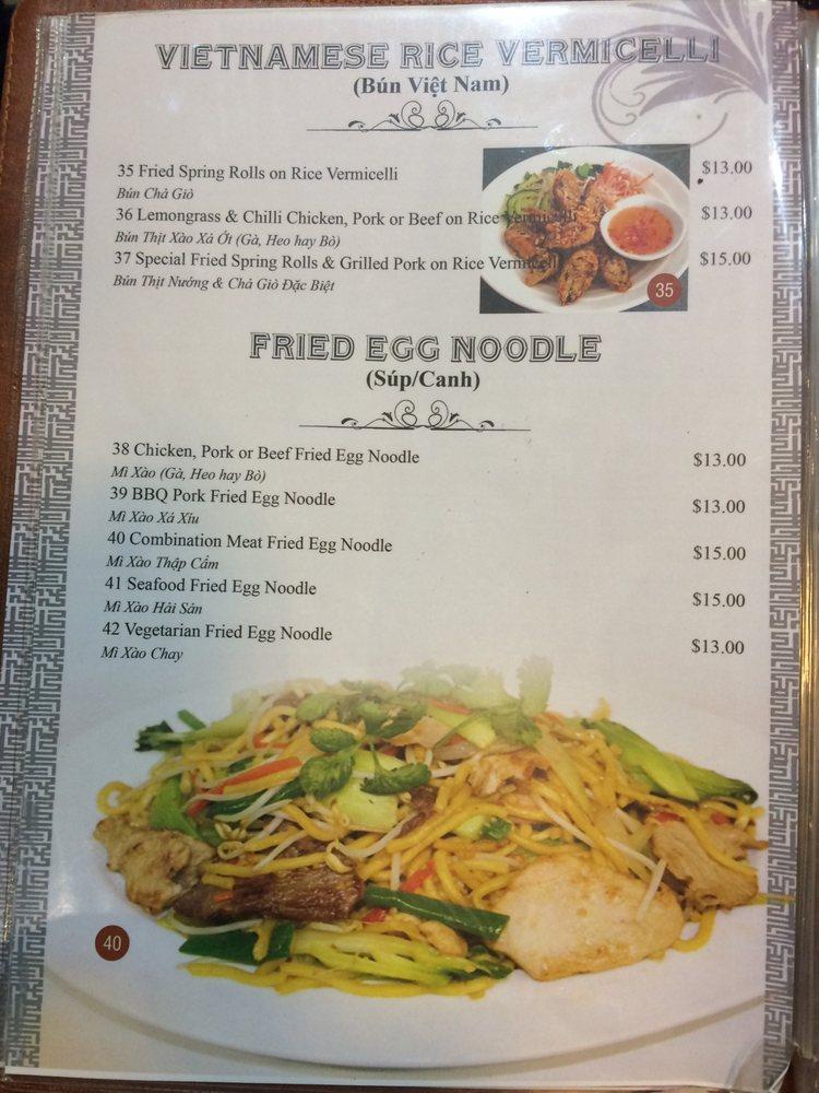 Menu at Hello Vietnam Restaurant, Christchurch