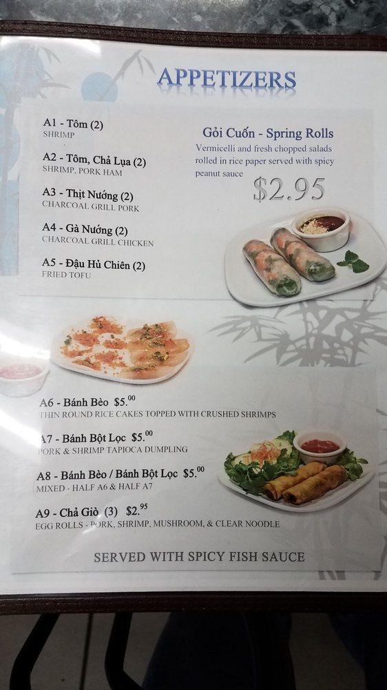 Menu at Phở Lúc Lắc restaurant, Houston