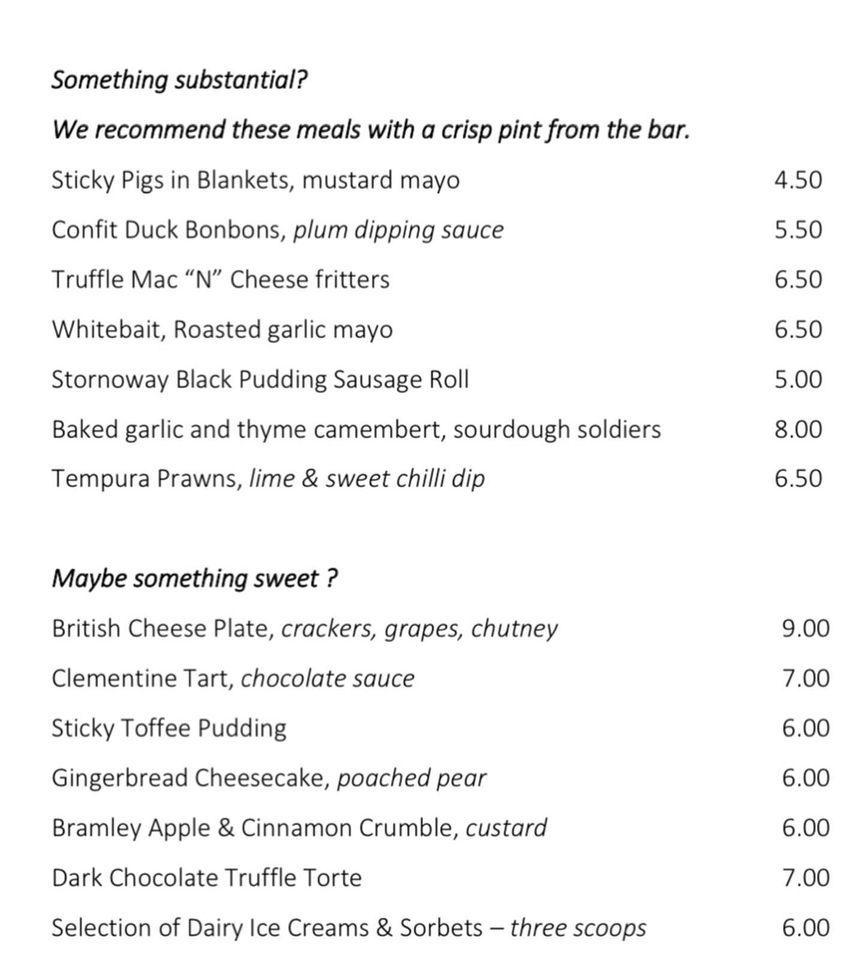 Menu at The Dundas Arms pub & bar, Kintbury