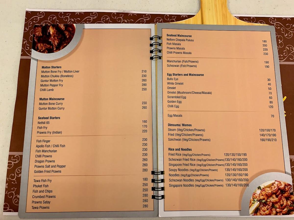 Menu at Swarnamukhii Restaurant, Tada