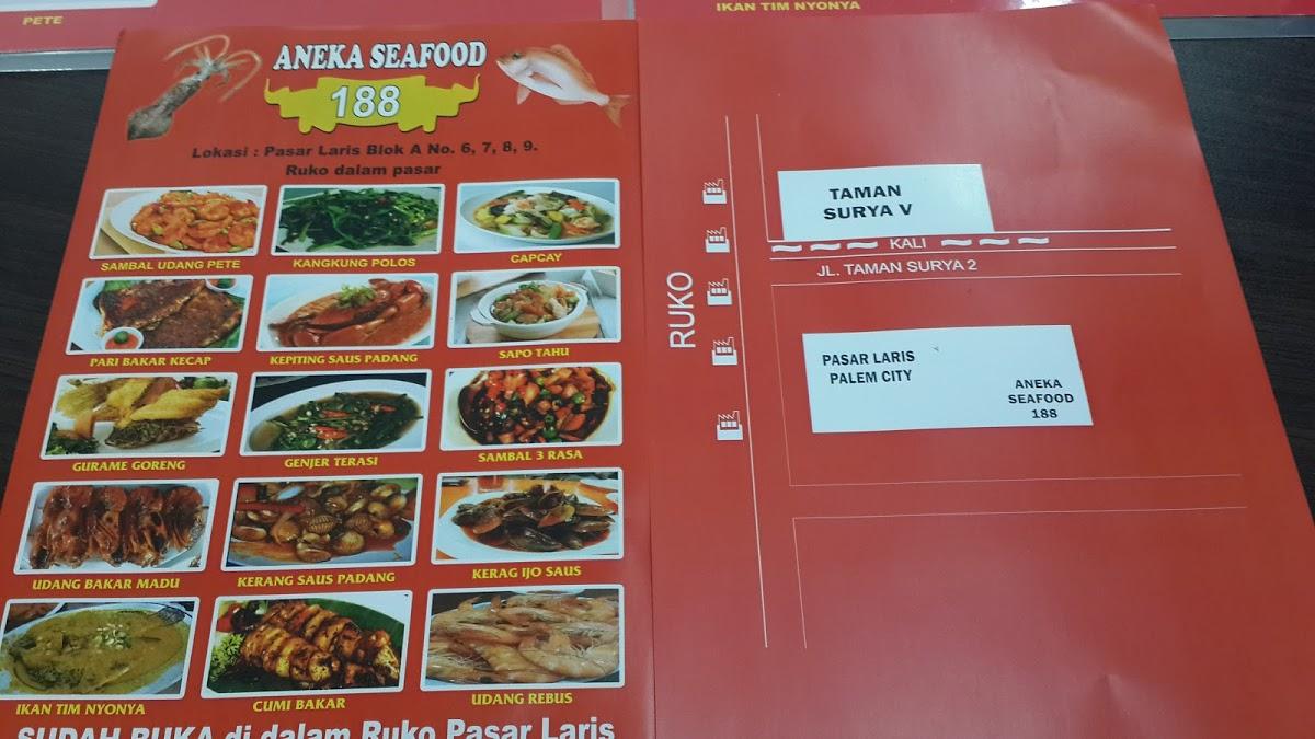 Menu at Aneka Seafood restaurant, Central Jakarta