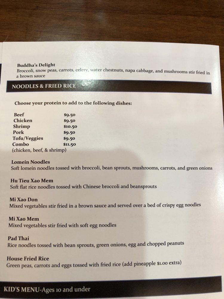 Menu at Bep Saigon restaurant, Austin