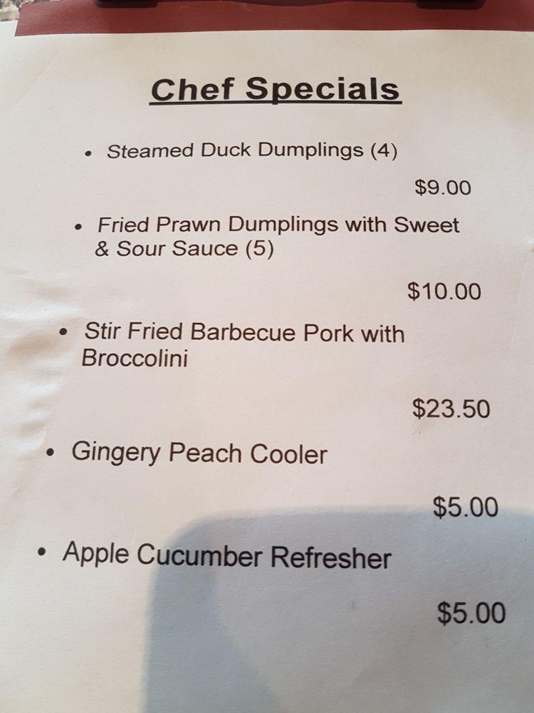 Menu at Joy Kitchen restaurant, Fremantle