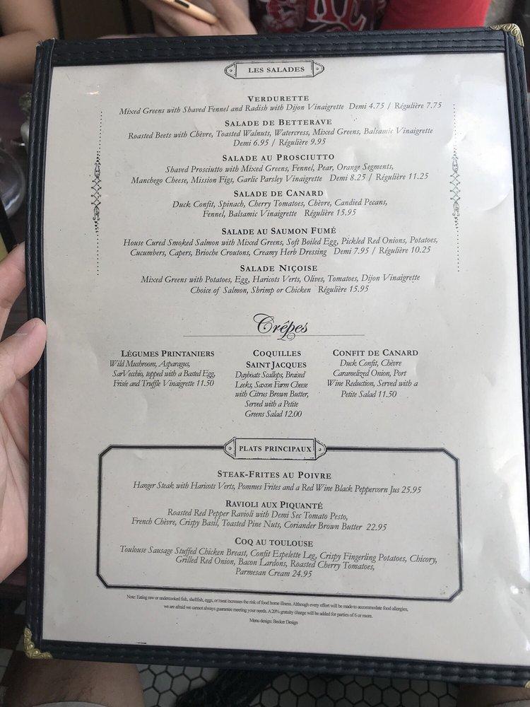 Menu at Le Reve Pâtisserie & Café restaurant, Wauwatosa
