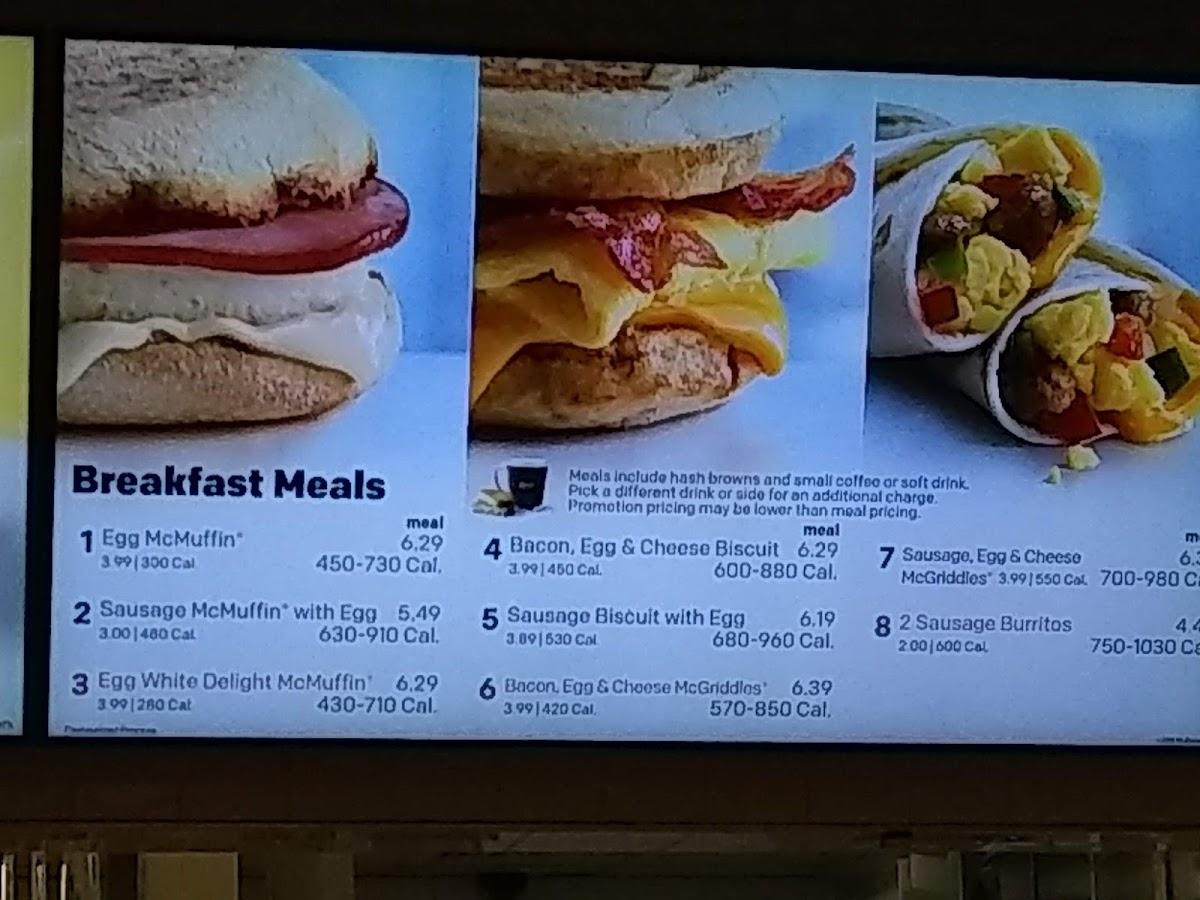 Menu at McDonald's fast food, New York City, 336 E 23rd St