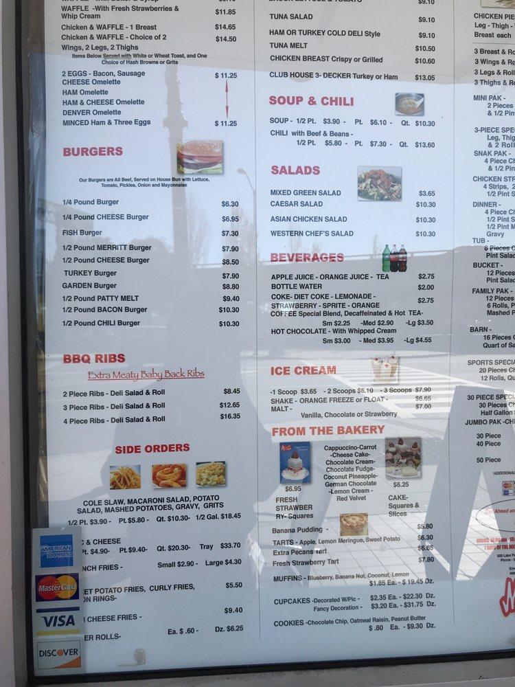 Menu at Merritt Restaurant & Bakery, Oakland, Lakeshore Ave