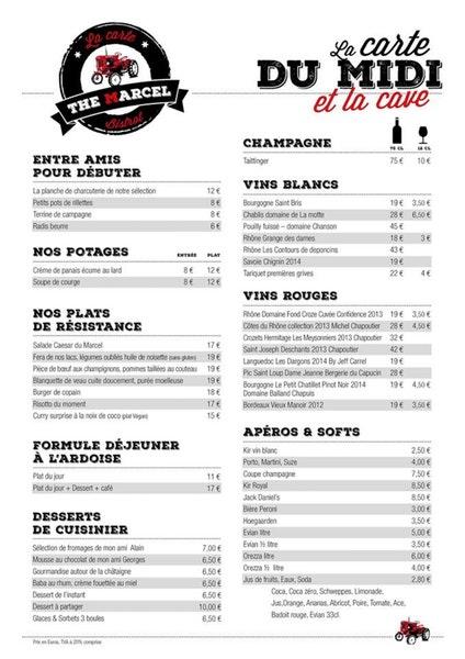 Menu at The Marcel Bistrot pub & bar, Annecy