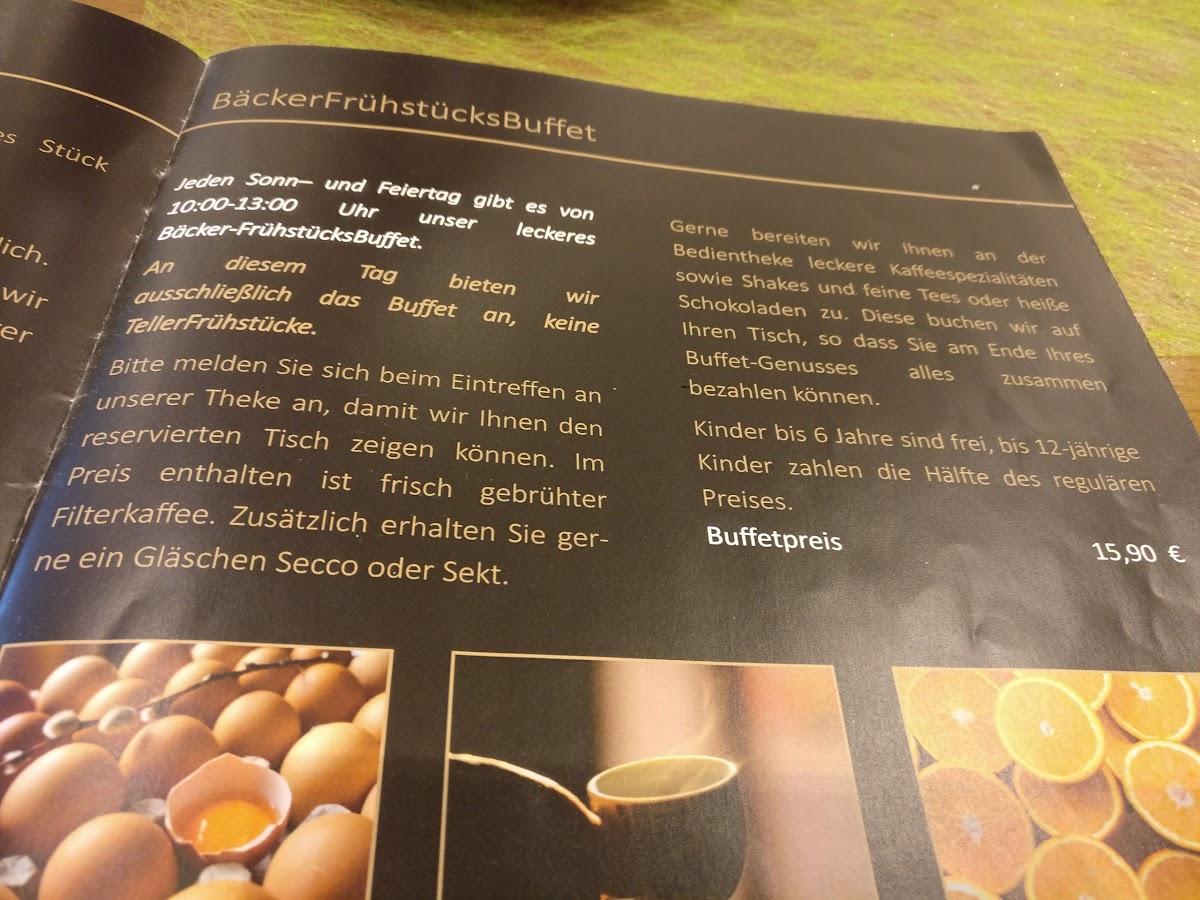 Speisekarte von De' Bäcker Becker - Die Gläserne Backstube cafe, Edenkoben
