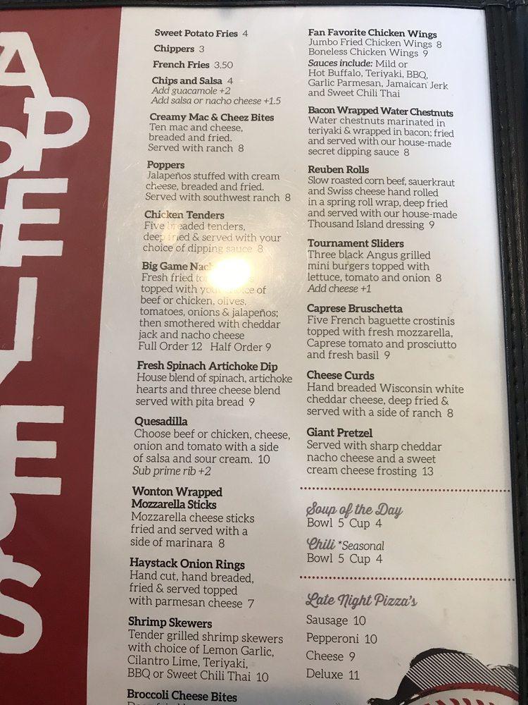 Menu at Rumors Sports Bar & Grill, Sussex