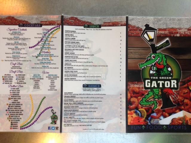 Menu at The Green Gator Frisco pub & bar, Frisco