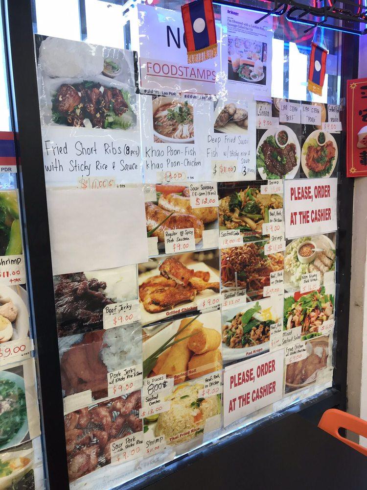 Menu at Vientiane Grocery restaurant, Seattle