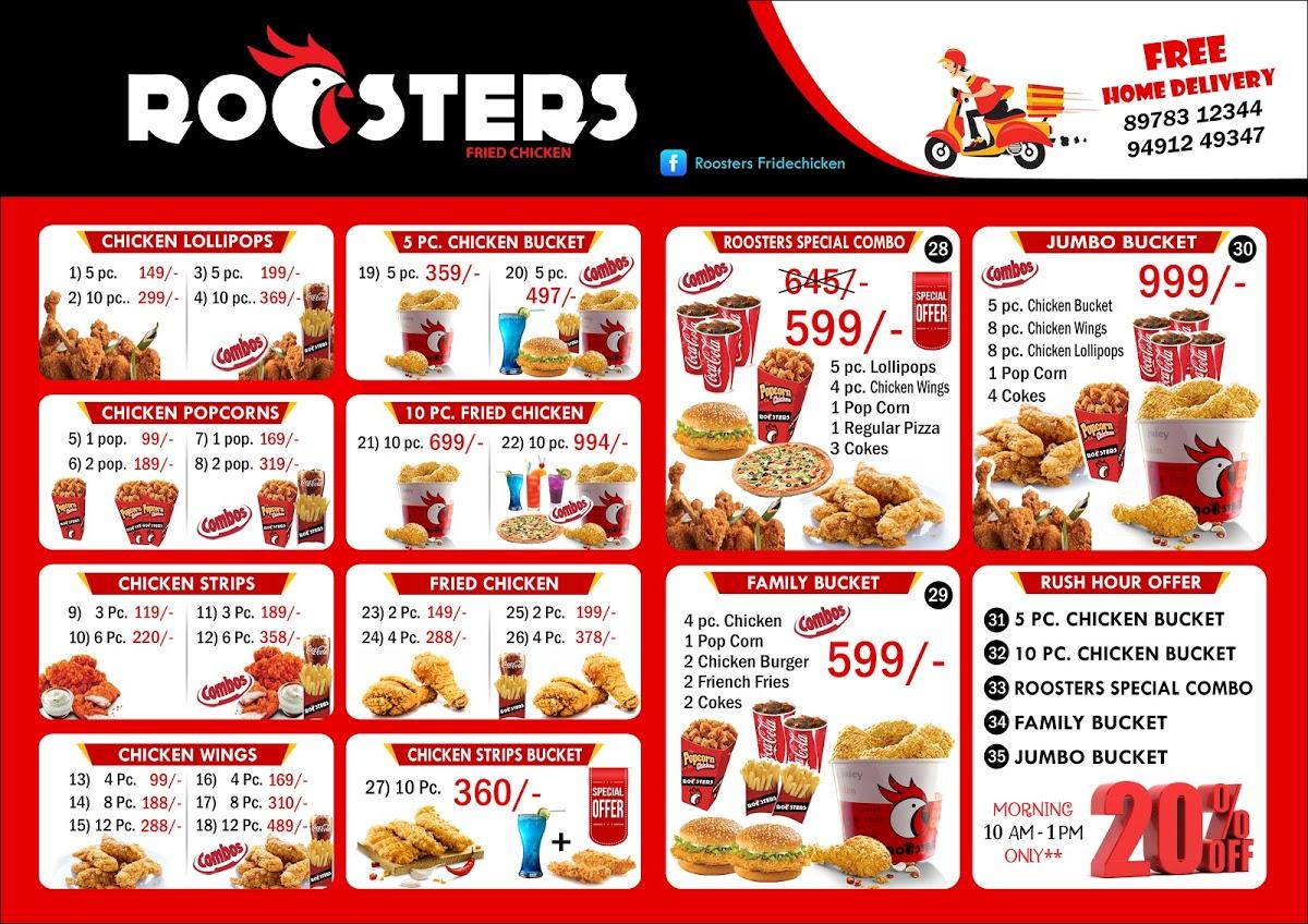 Menu at Roosters Fried Chicken, Bhimavaram
