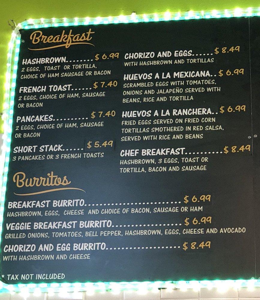 Menu at Jose Chiquito restaurant, Los Angeles, 317 S Broadway A-6