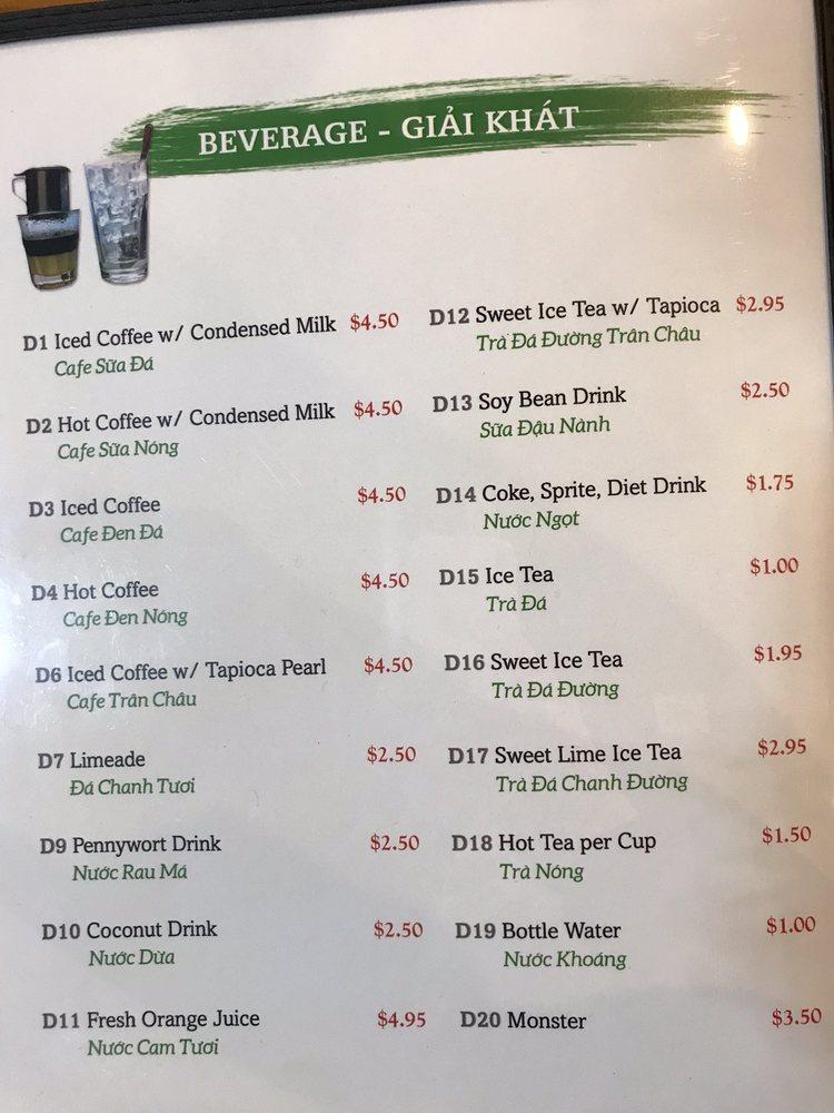 Menu at Pho 24 DBA. Hoang Toan Restaurant, Duluth