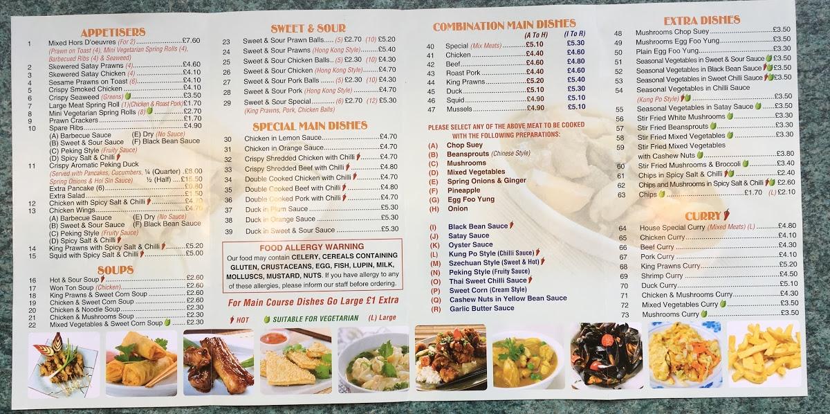 Menu at Noble House restaurant, Snodland, 113 Malling Rd