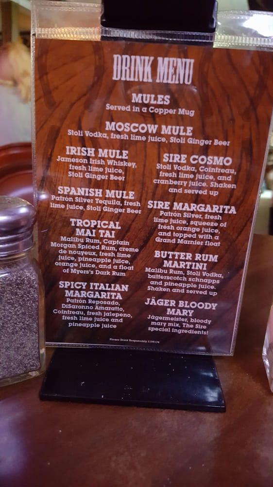 Menu at Sire Restaurant, Riverside
