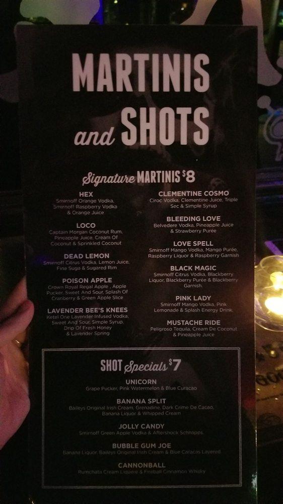 Menu at Voodoo Martini pub & bar, Medford
