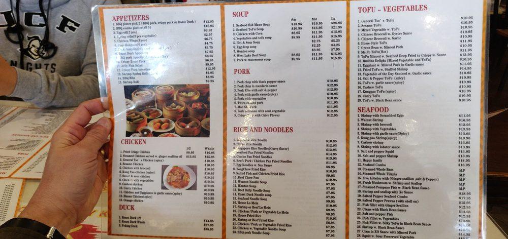 Menu at Hong Kong Alley Kitchen restaurant, Orlando