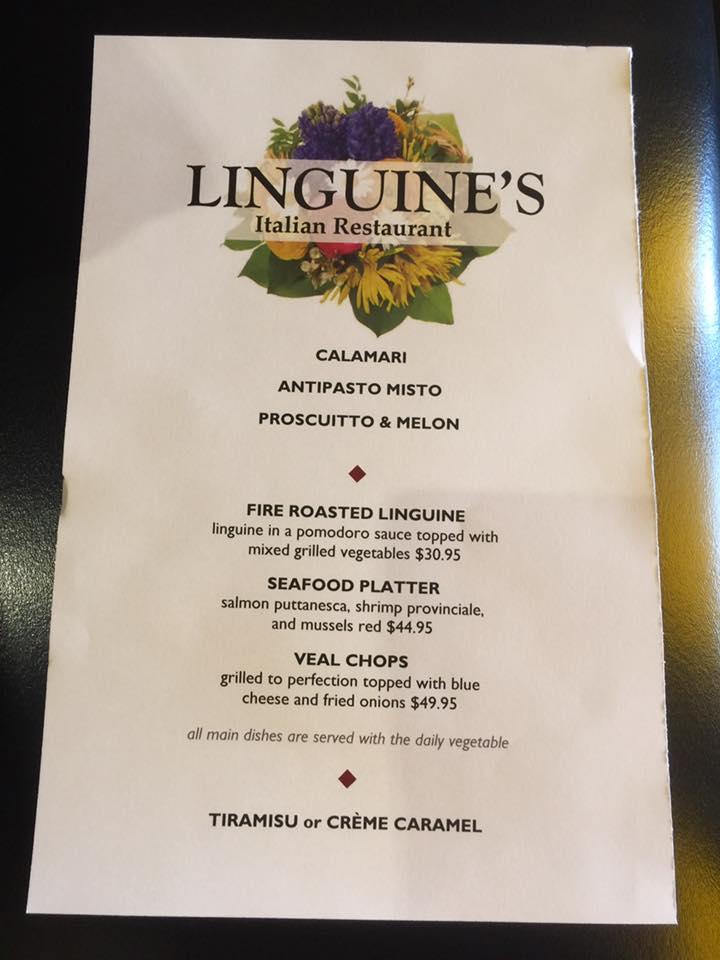 Menu at Linguine's Italian Restaurant, Belleville