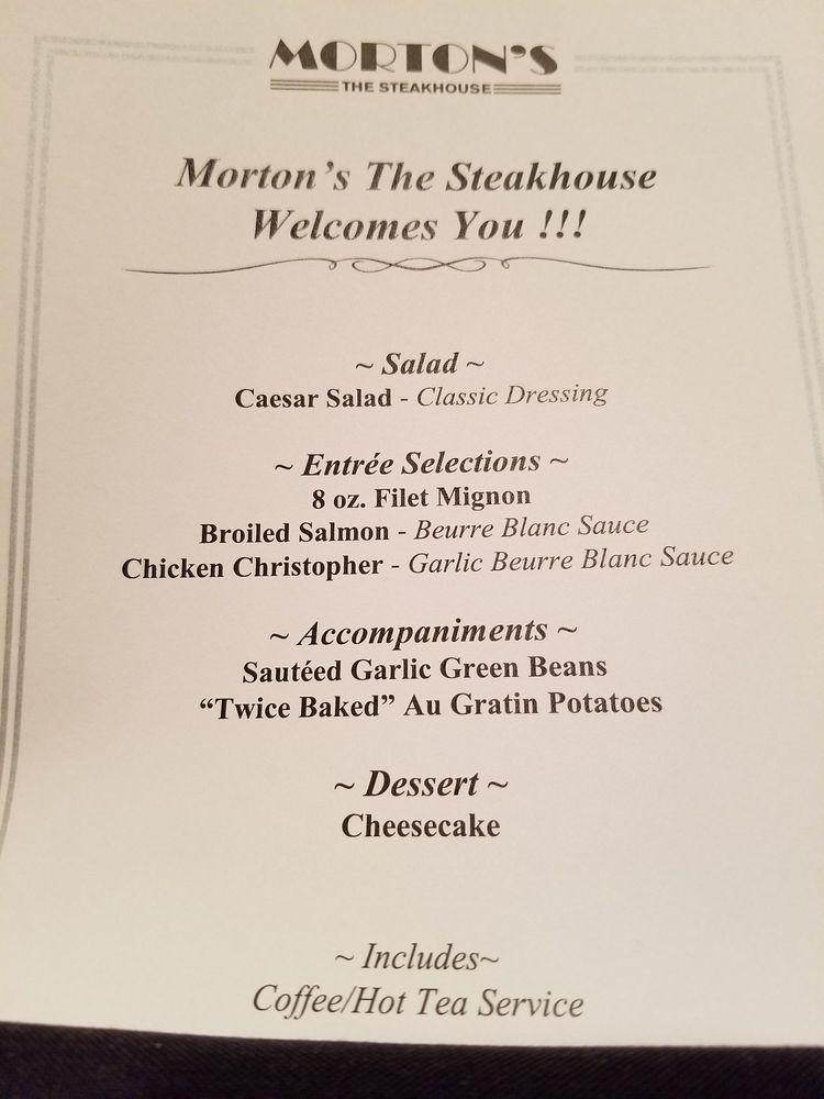 Menu at Morton's The Steakhouse, Las Vegas