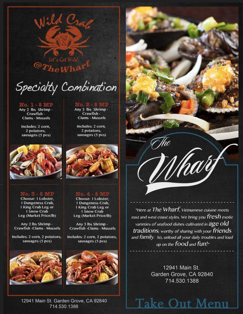 Menu at The Wharf restaurant, Laguna Beach