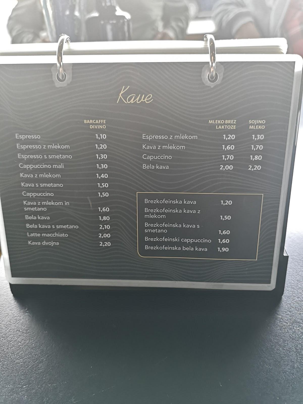 Speisekarte von Ambient Cafe, Celje