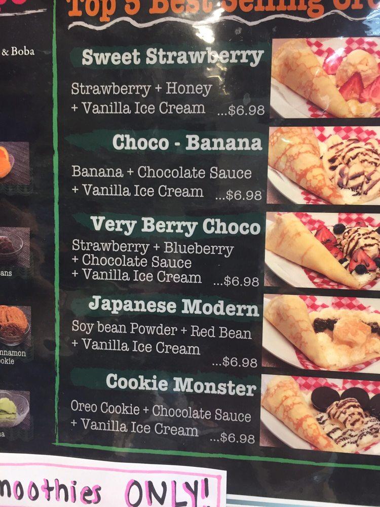 Menu at B-Bee Crepe & Boba restaurant, Arlington Heights