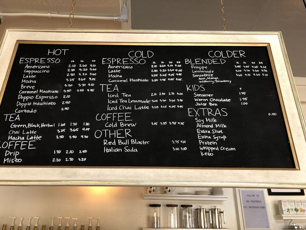 Menu at ETC Mountain Home cafe, Mountain Home