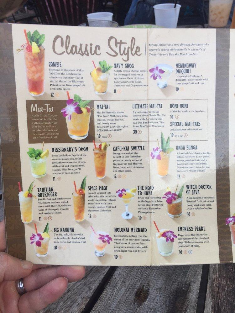 Menu at The Tilted Tiki Tropical Bar & Restaurant, Stillwater