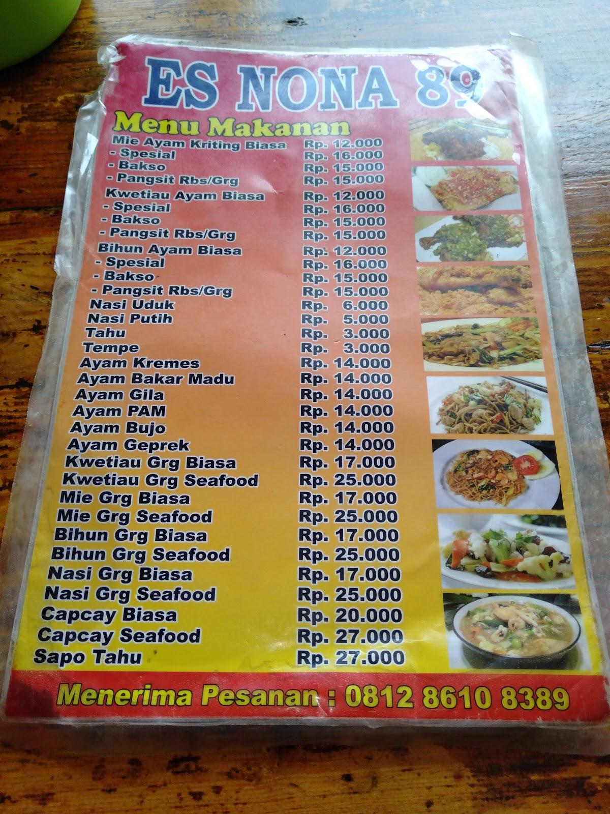 Menu at Es Nona Ayam Kremes 89 restaurant, Bekasi Regency