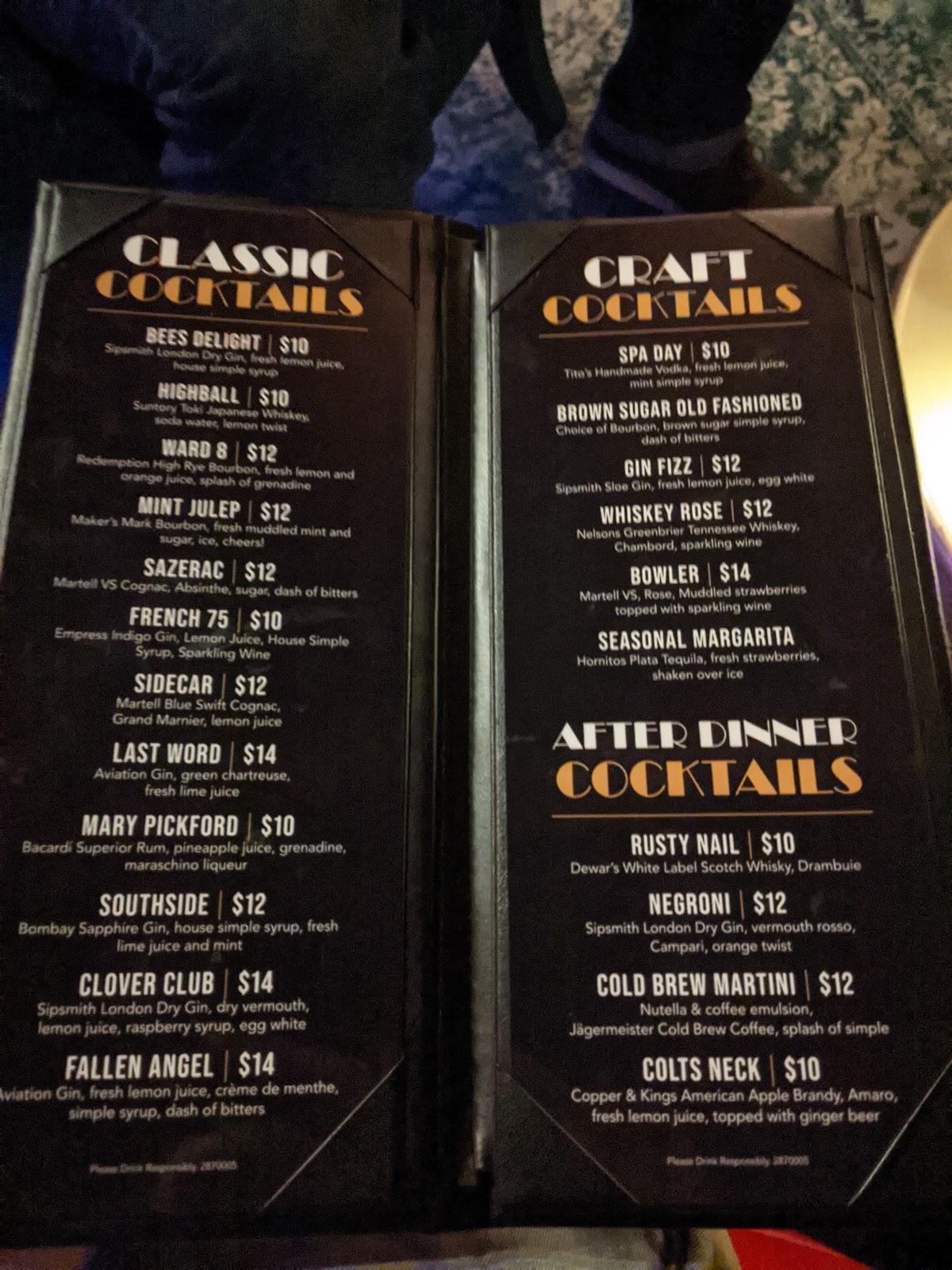 Menu at The Social Cocktail Lounge pub & bar, Winter Haven