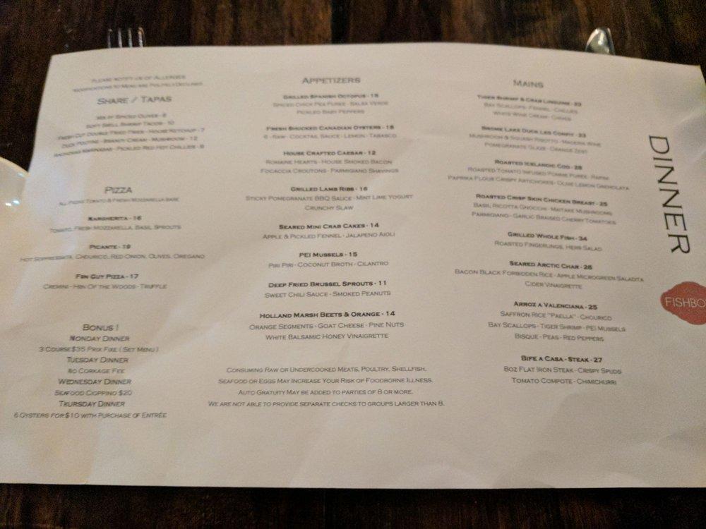 Menu at Fishbone Kitchen + Bar, Aurora
