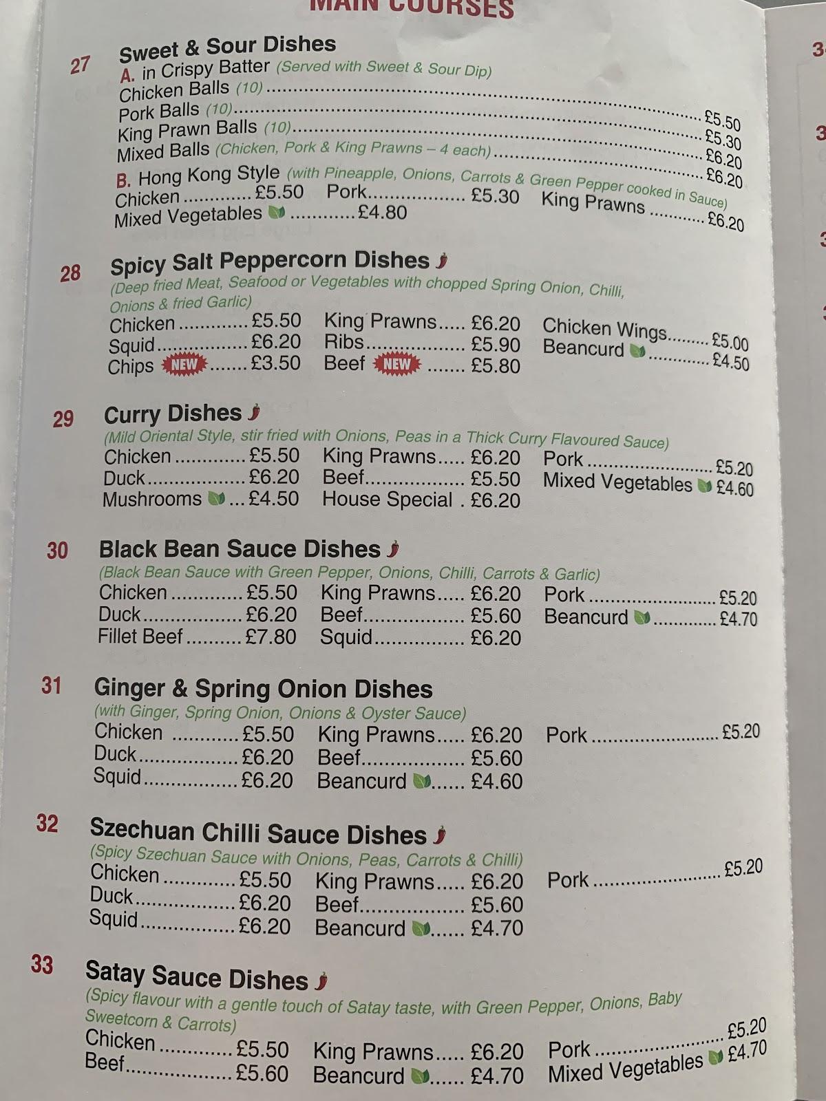 Menu at Royal Chef fast food, West Byfleet