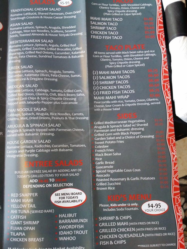 Menu at BlueSalt Fish Grill restaurant, Redondo Beach