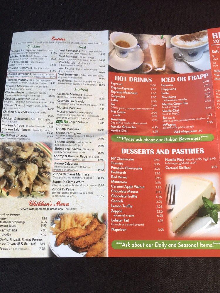 Menu at Brook Cafe & Gelato, Saddle Brook
