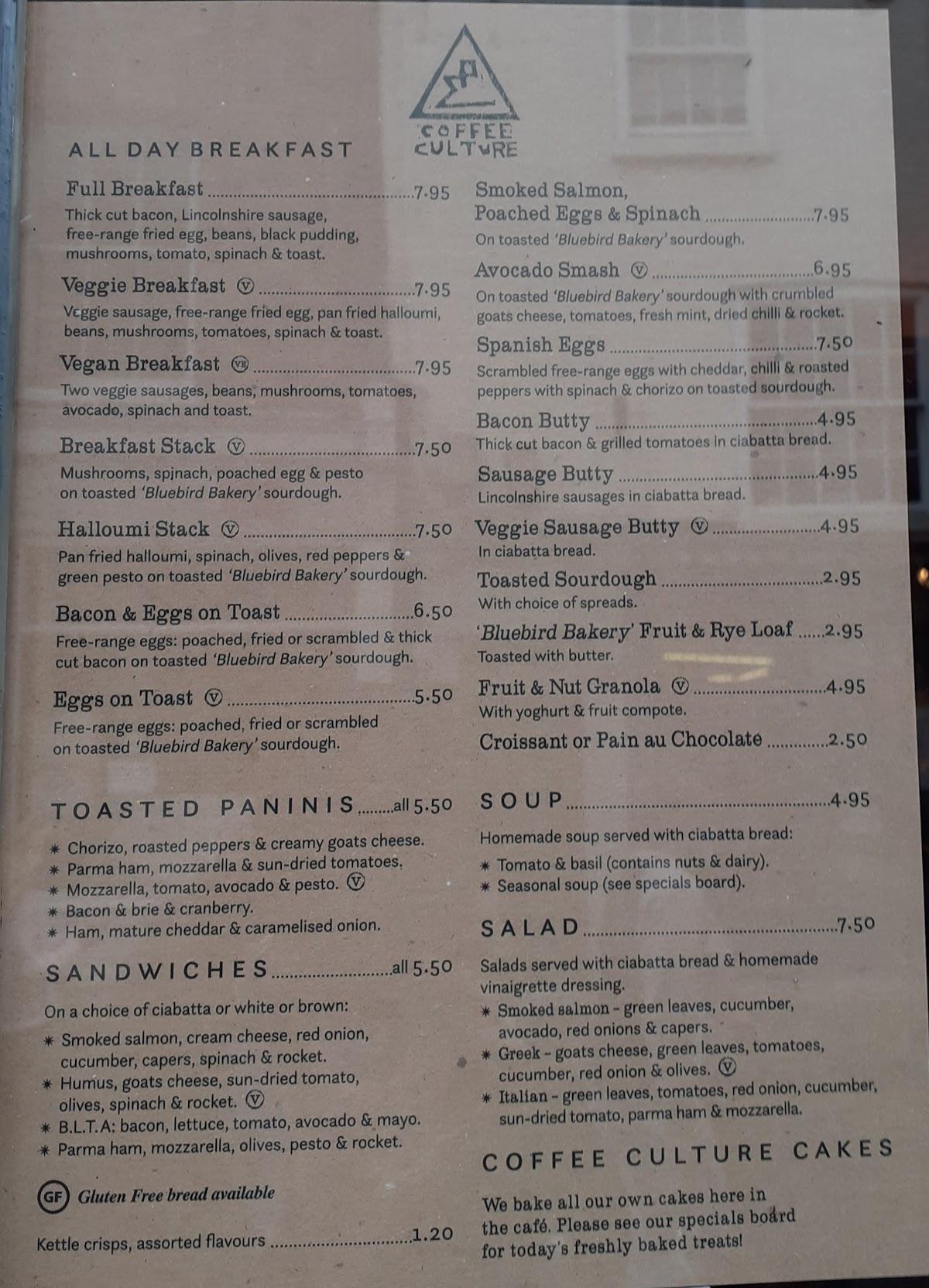 Coffee Culture York Menu at Dina Mcalpin blog